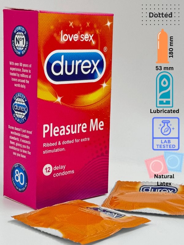 Durex Pleasure Me Condoms - 12 Ribbed & Dotted Condoms – www.viga.pk