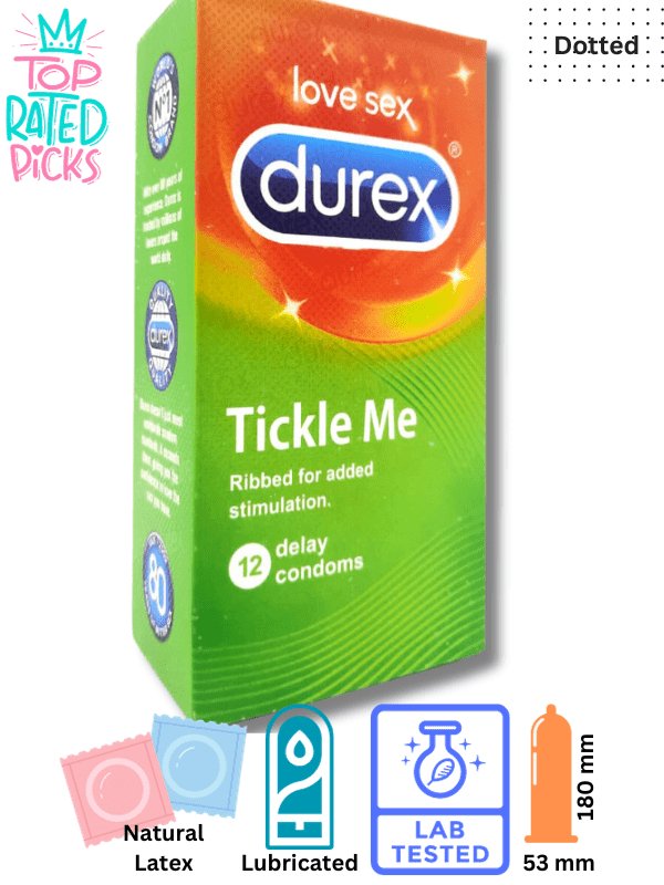 Durex Tickle Me Condoms Ribbed n Dotted - 12 Delay Condoms – www.viga.pk