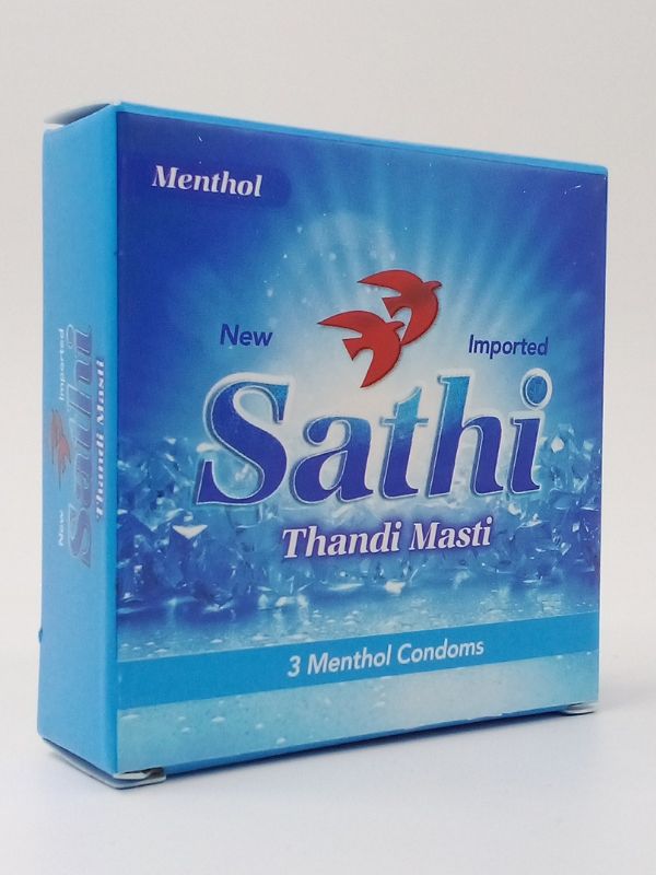 Sathi Condom Menthol 3 Pieces - Thandi Masti With Menthol Lubricant ...