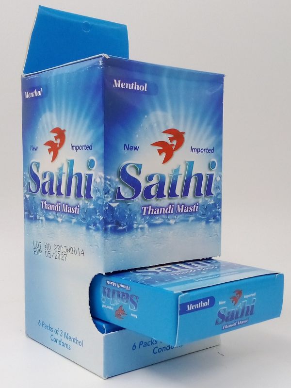 Sathi Condom Menthol Thandi Masti - 6 x 3 Pack of Condoms – www.viga.pk