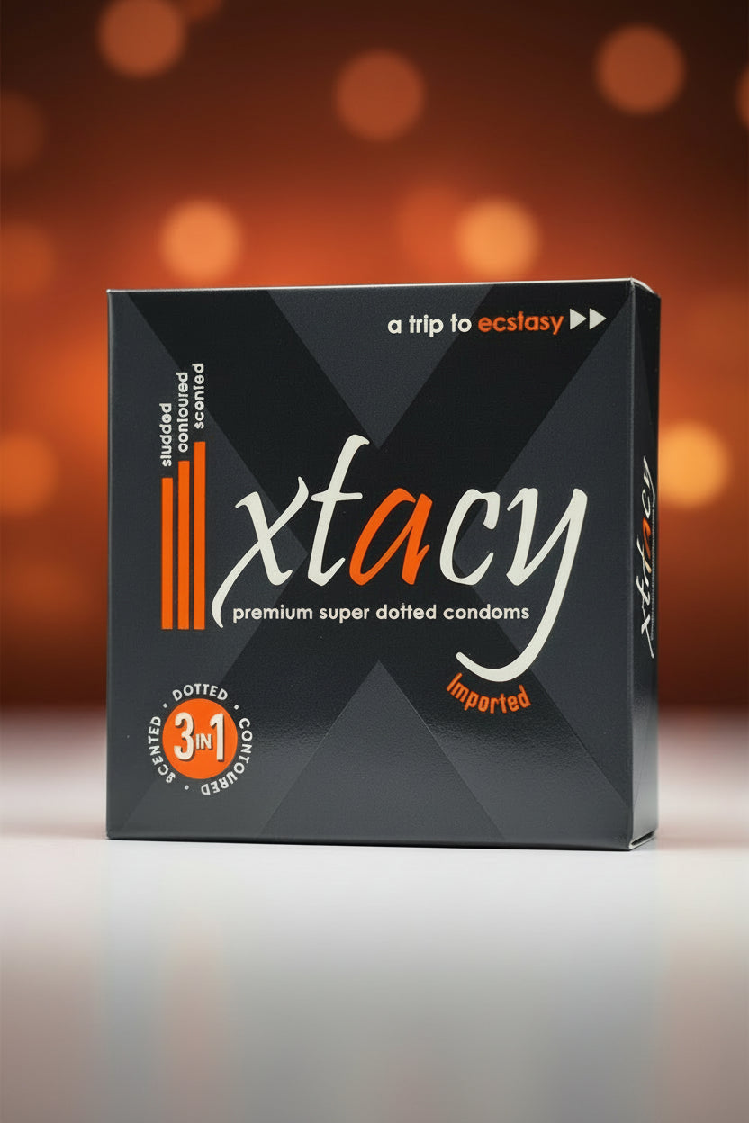 Xtacy Condoms - 3 Premium Super Dotted Condoms – www.viga.pk
